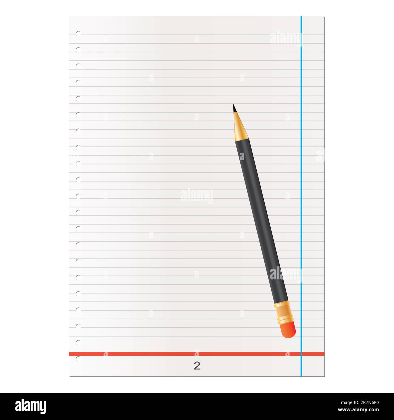 sheet of paper with pencil on white background Stock Vector Image & Art ...