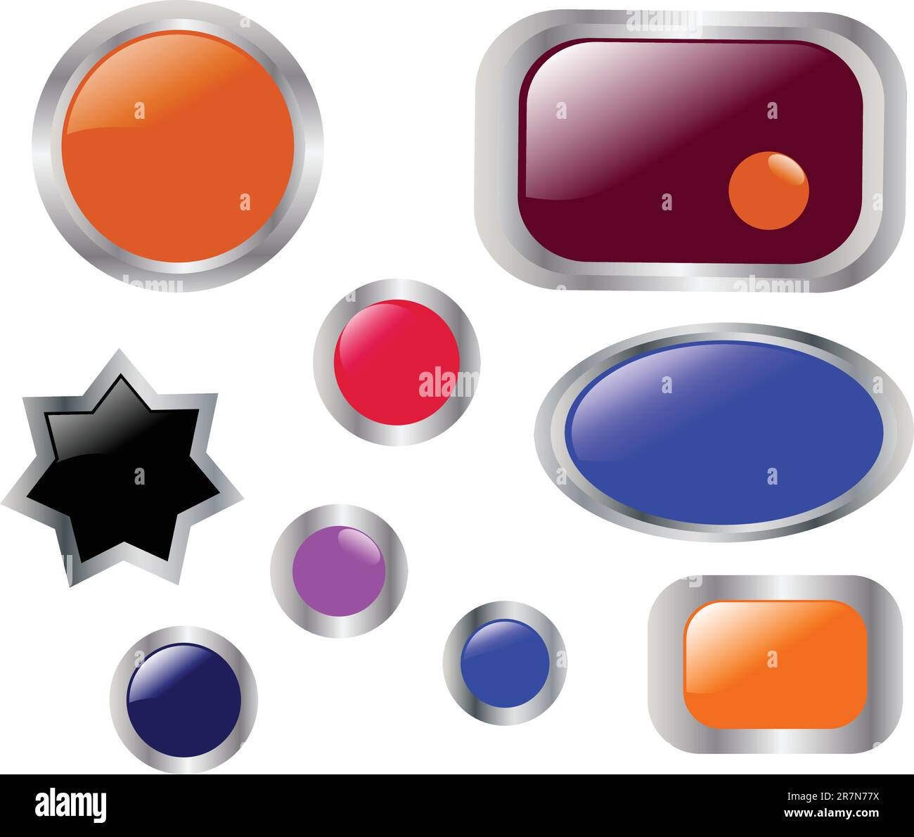collection of colorful buttons - vector Stock Vector Image & Art - Alamy