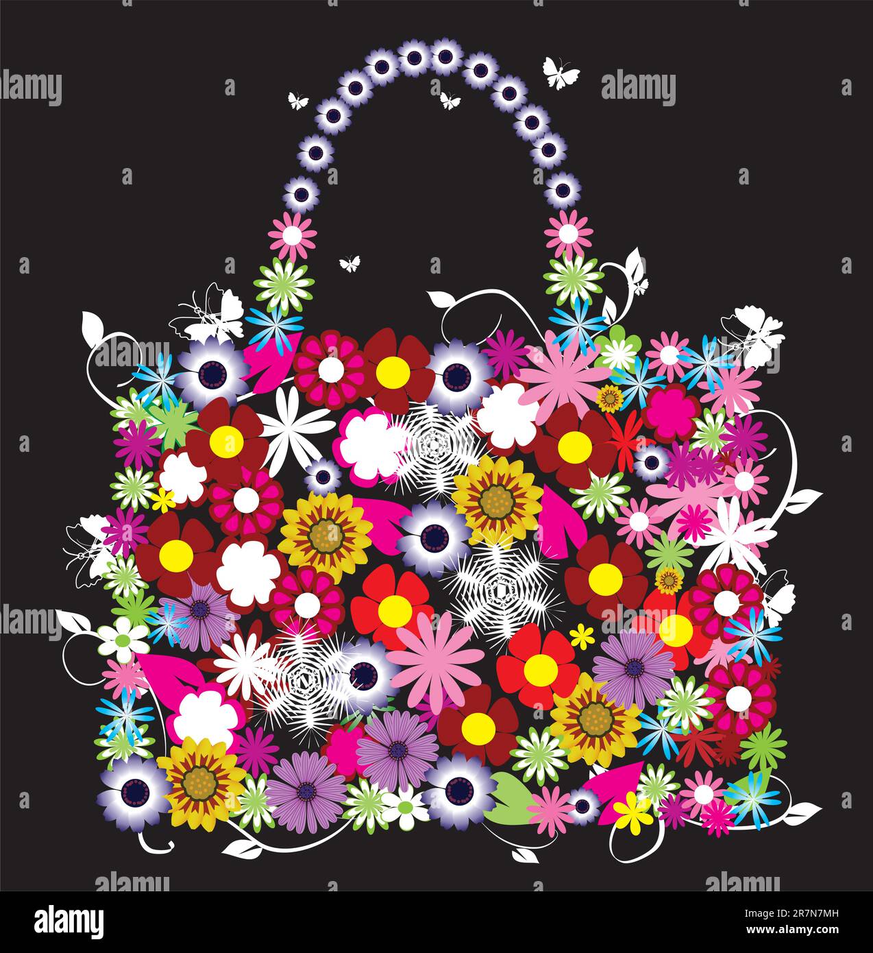 Black shopping bag pink paper Stock Vector Images - Alamy