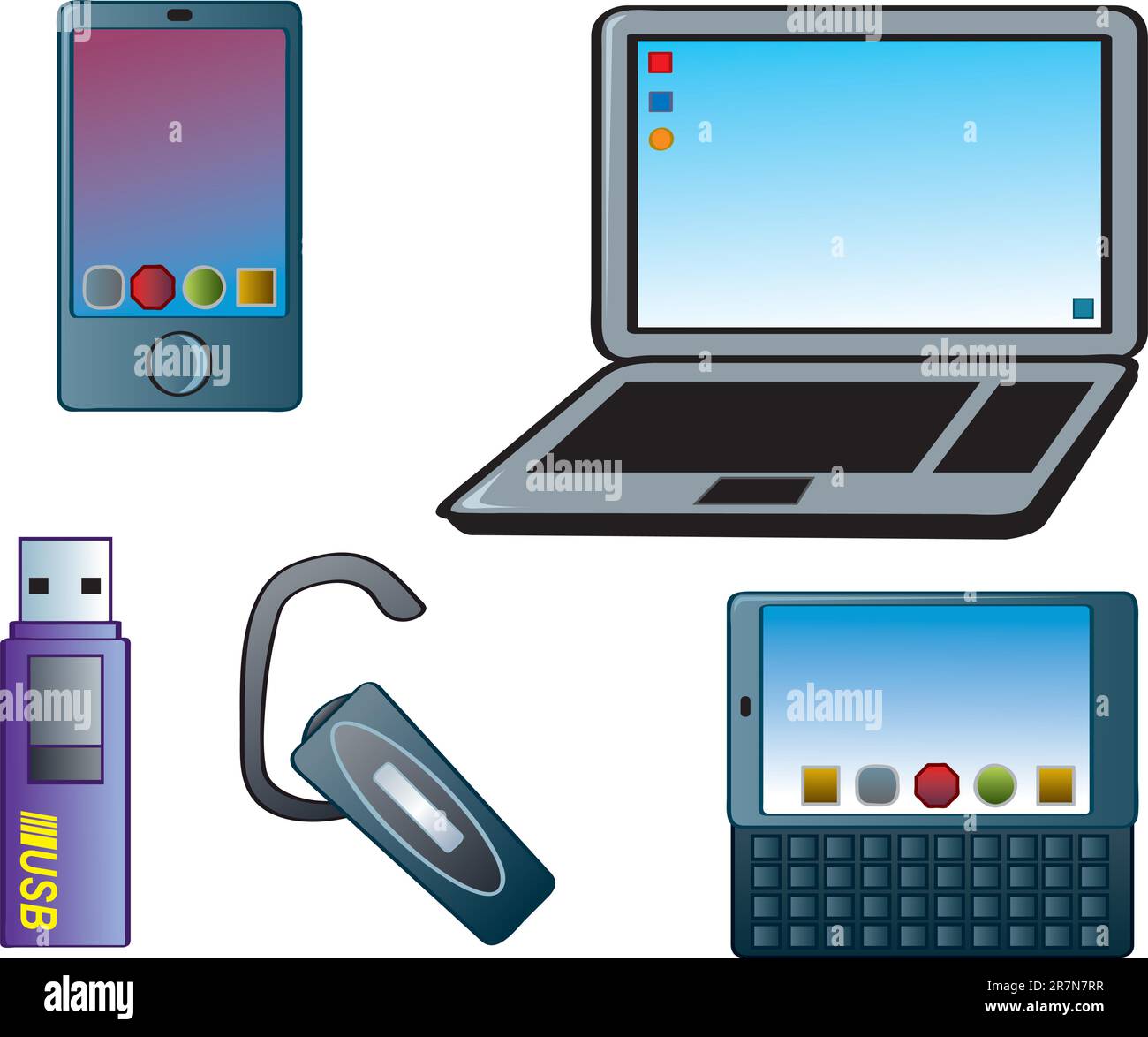 Five commonly used tech related objects Stock Vector Image & Art - Alamy