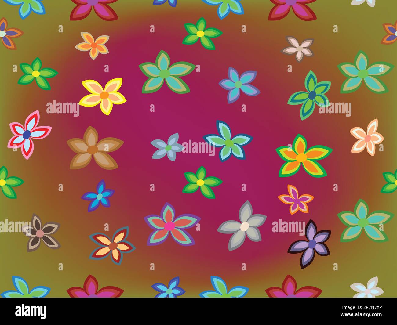 seamless flowers texture, abstract pattern; vector art illustration ...