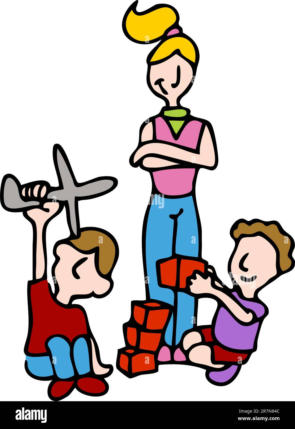 Woman with baby and computer Stock Vector Images - Alamy