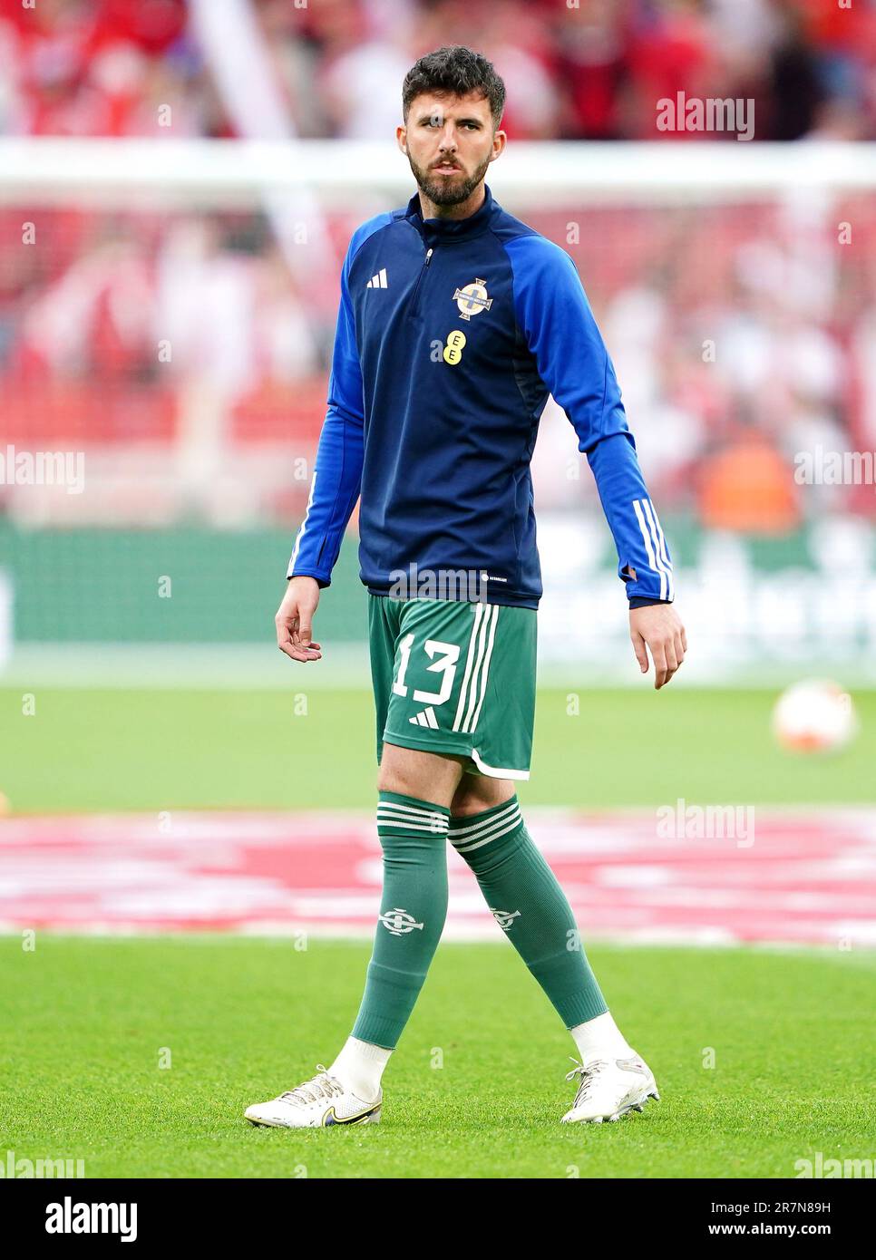 Northern Ireland's Sean Goss warming up prior to kick-off before the ...
