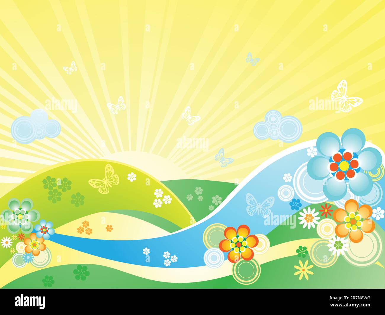 Flowering country Stock Vector Images - Alamy