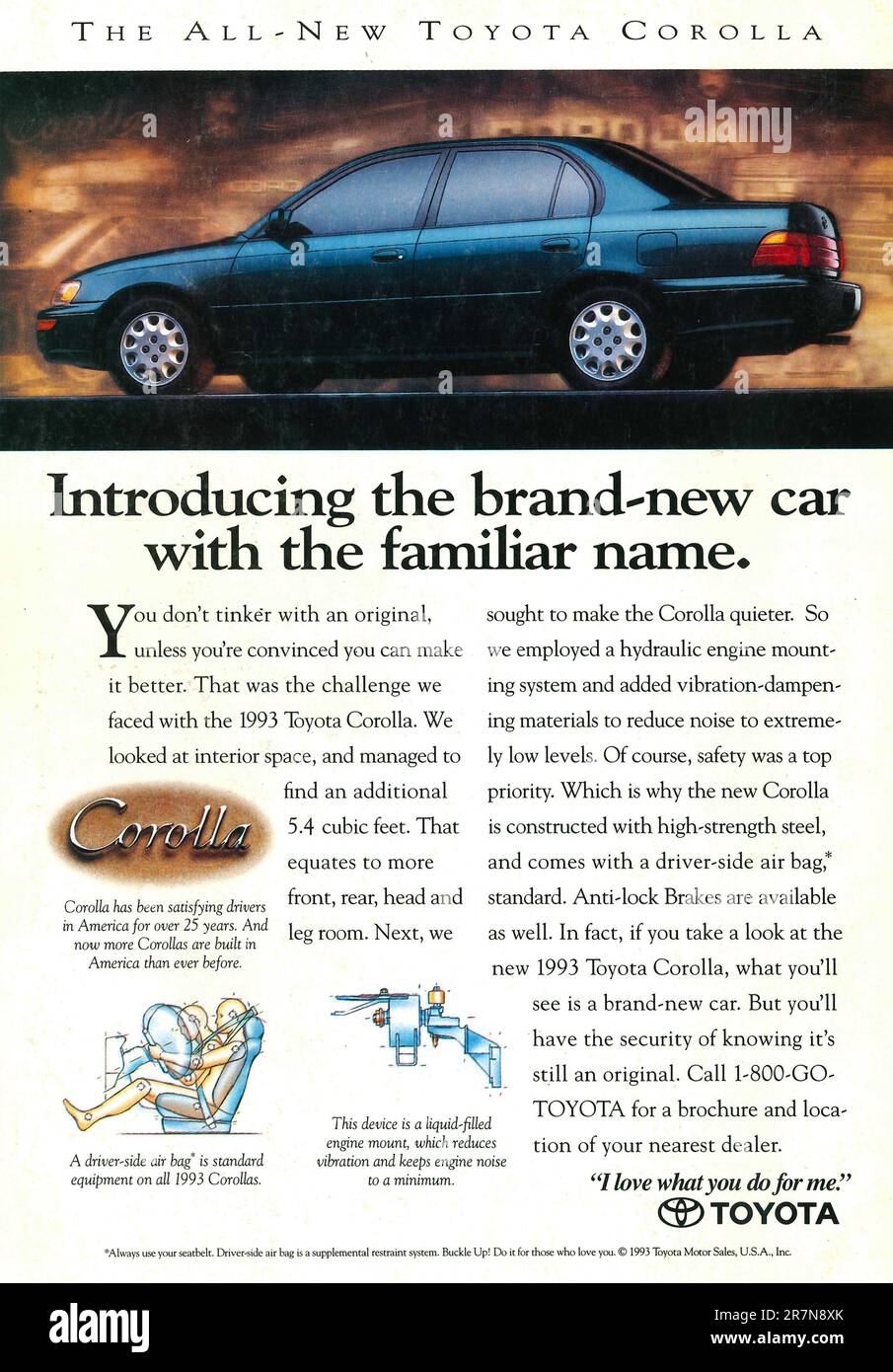 93' Toyota Corolla advert in a magazine 1993 Stock Photo - Alamy