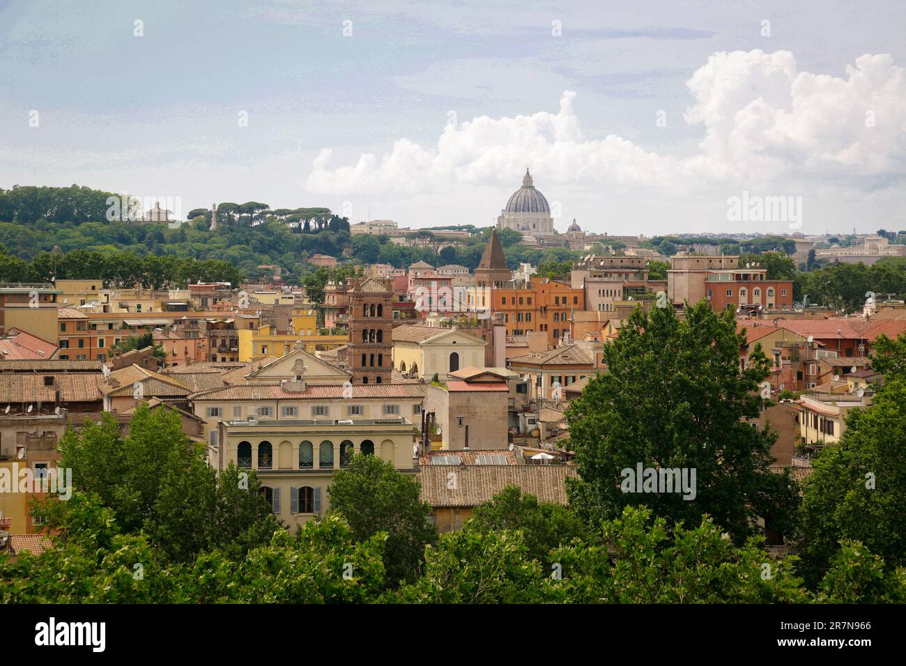Rome, saint peter basilica, aerial landscape view from gianicolo hill ...