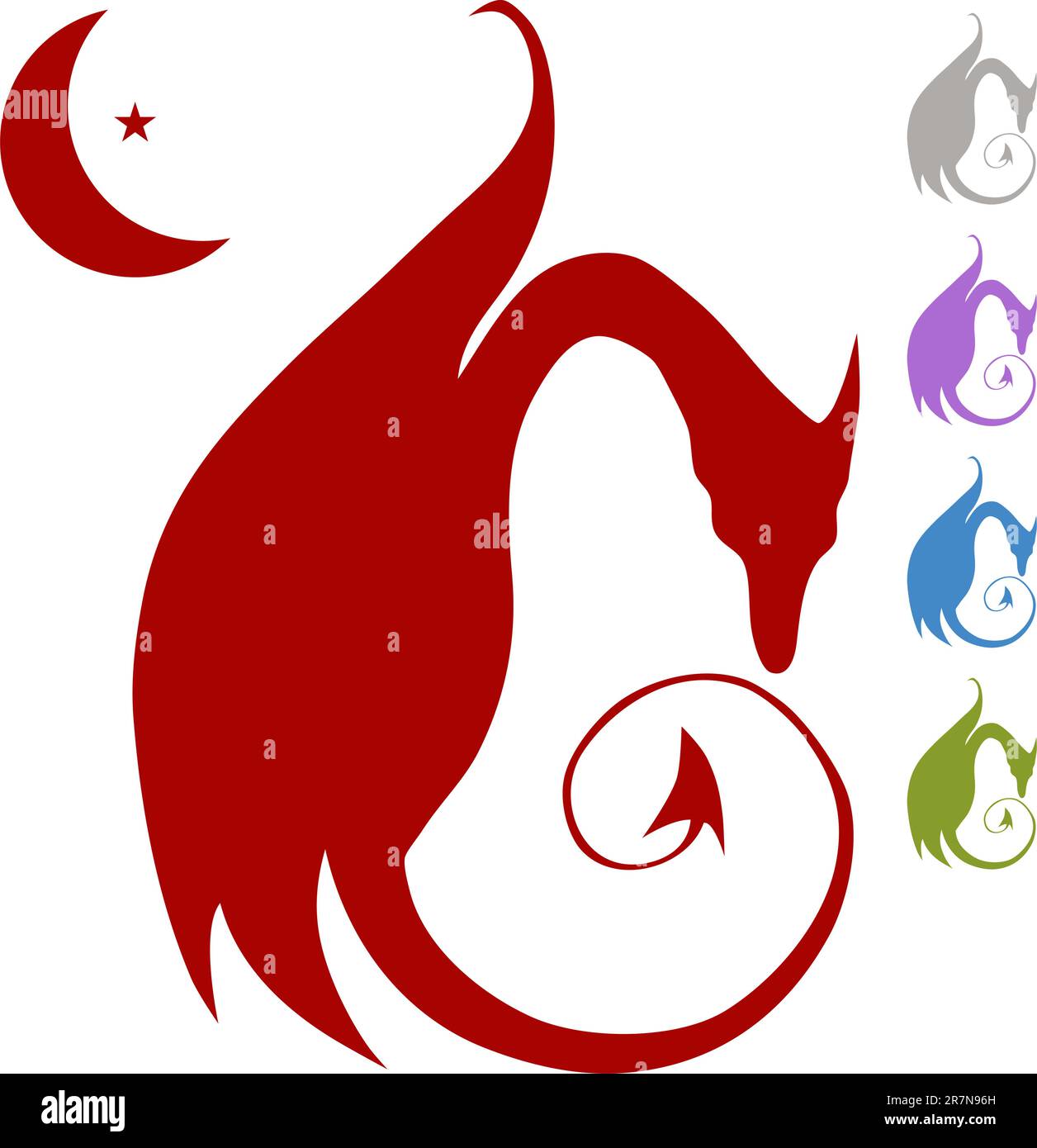 Moon dragon Stock Vector Images - Alamy