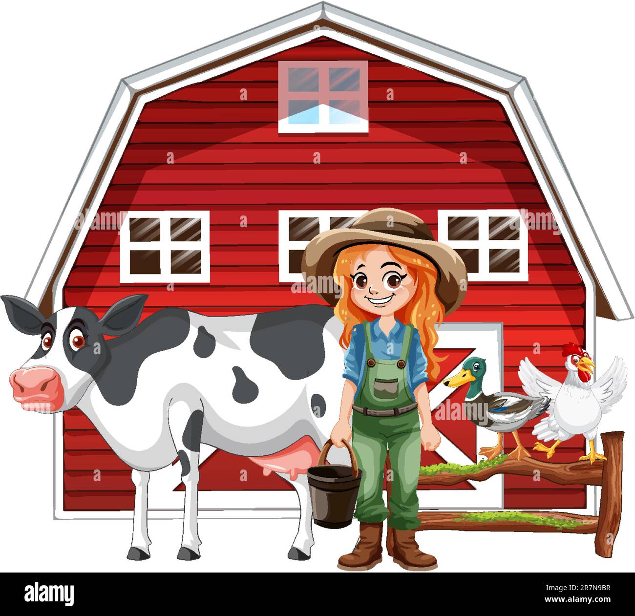 Cute farmer cartoon character illustration Stock Vector Image & Art - Alamy