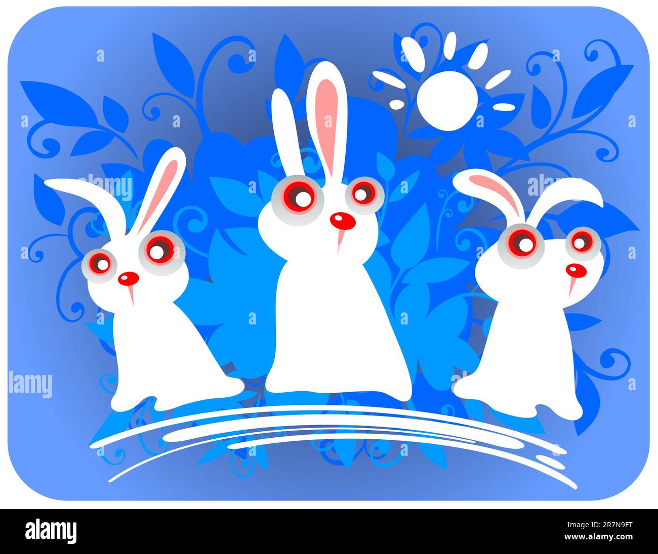 Rabbits illustration cute spring Cut Out Stock Images & Pictures - Alamy