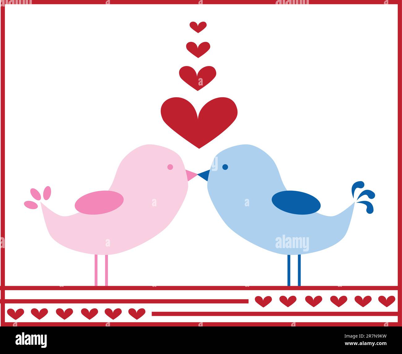 Valentine hearts love birds kissing Stock Vector Image & Art - Alamy