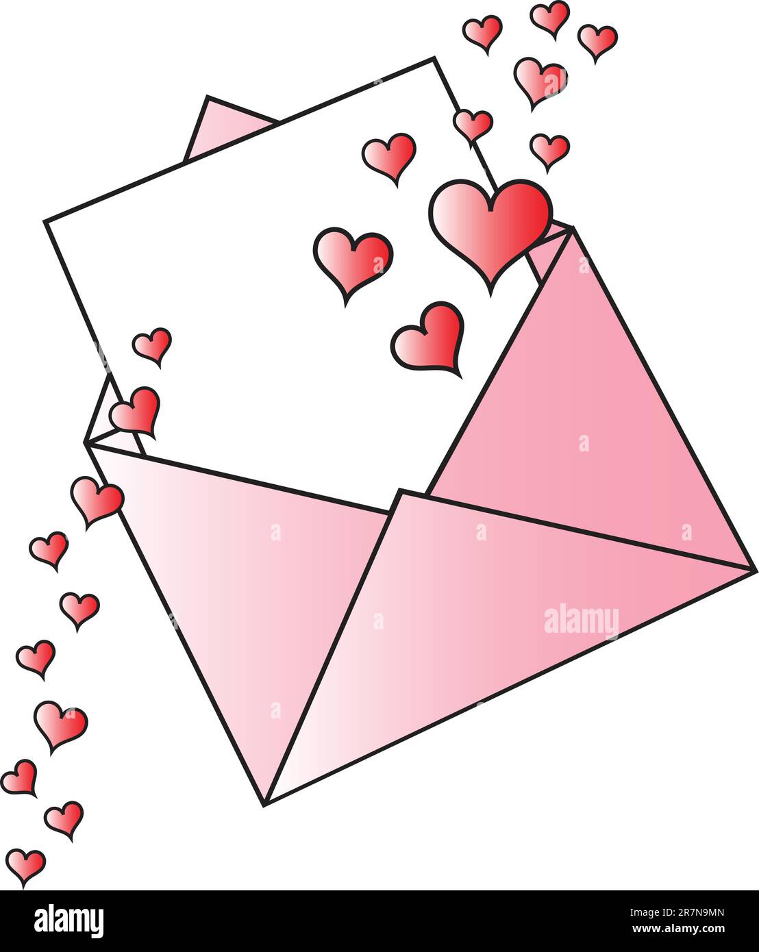 Red paper envelope hearts Stock Vector Images - Alamy