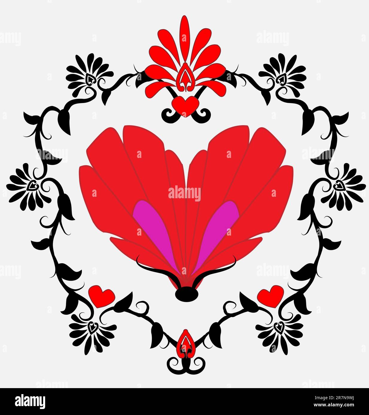 Floral heart border Stock Vector Images - Alamy