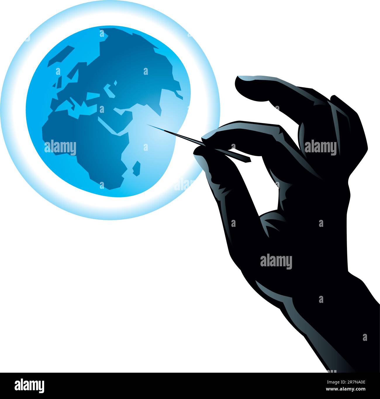 Dark hand destroy Earth. Vector Illustration Stock Vector Image & Art ...