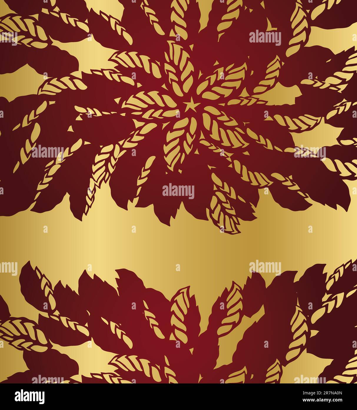 Red floral lace borders on golden background. This image is a vector ...