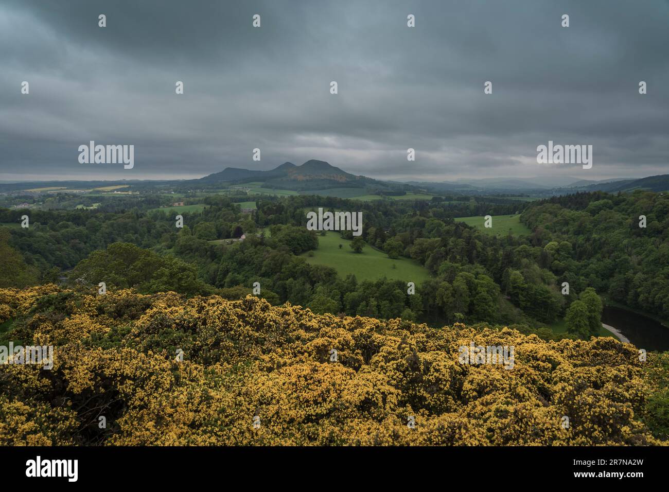 Scottish borders seen from Scotts view Stock Photo - Alamy