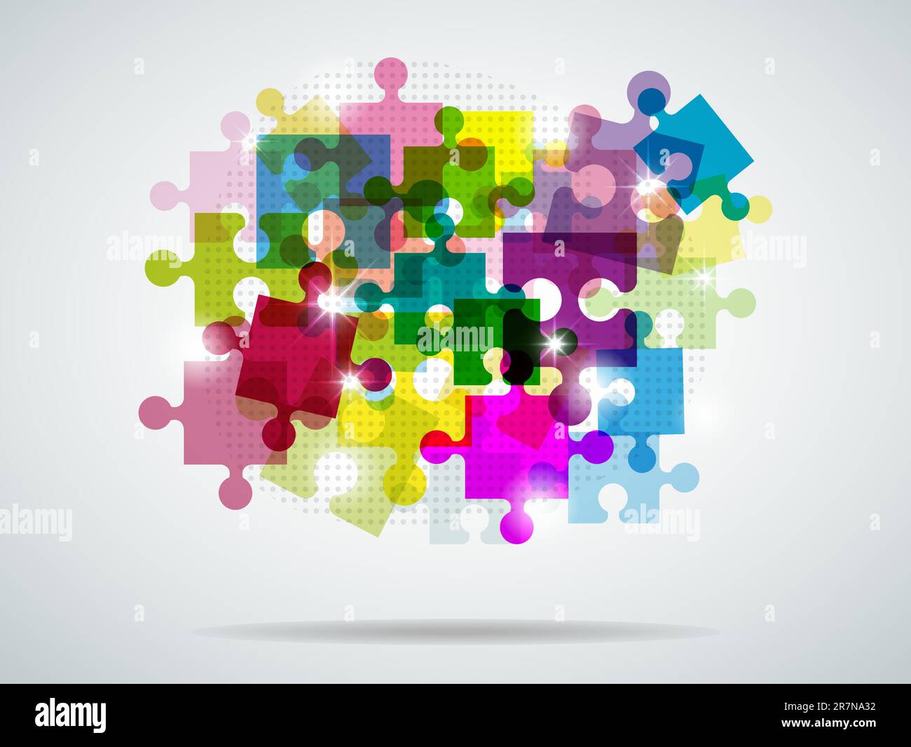 Vector picture with colorful puzzle and bright light Stock Vector Image ...