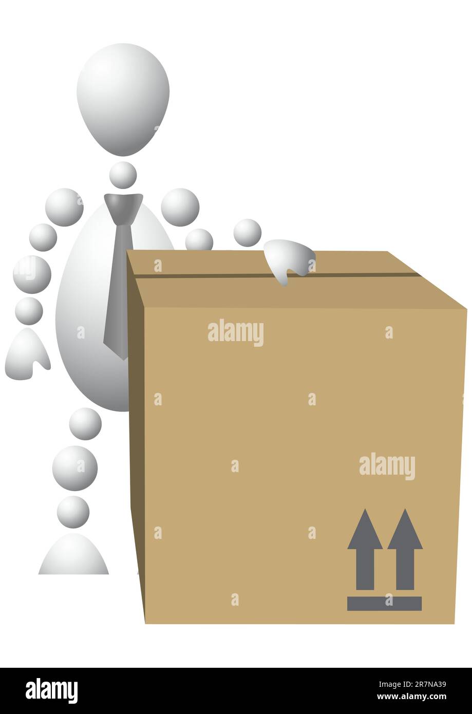 Packing cardboard box man Stock Vector Images - Alamy