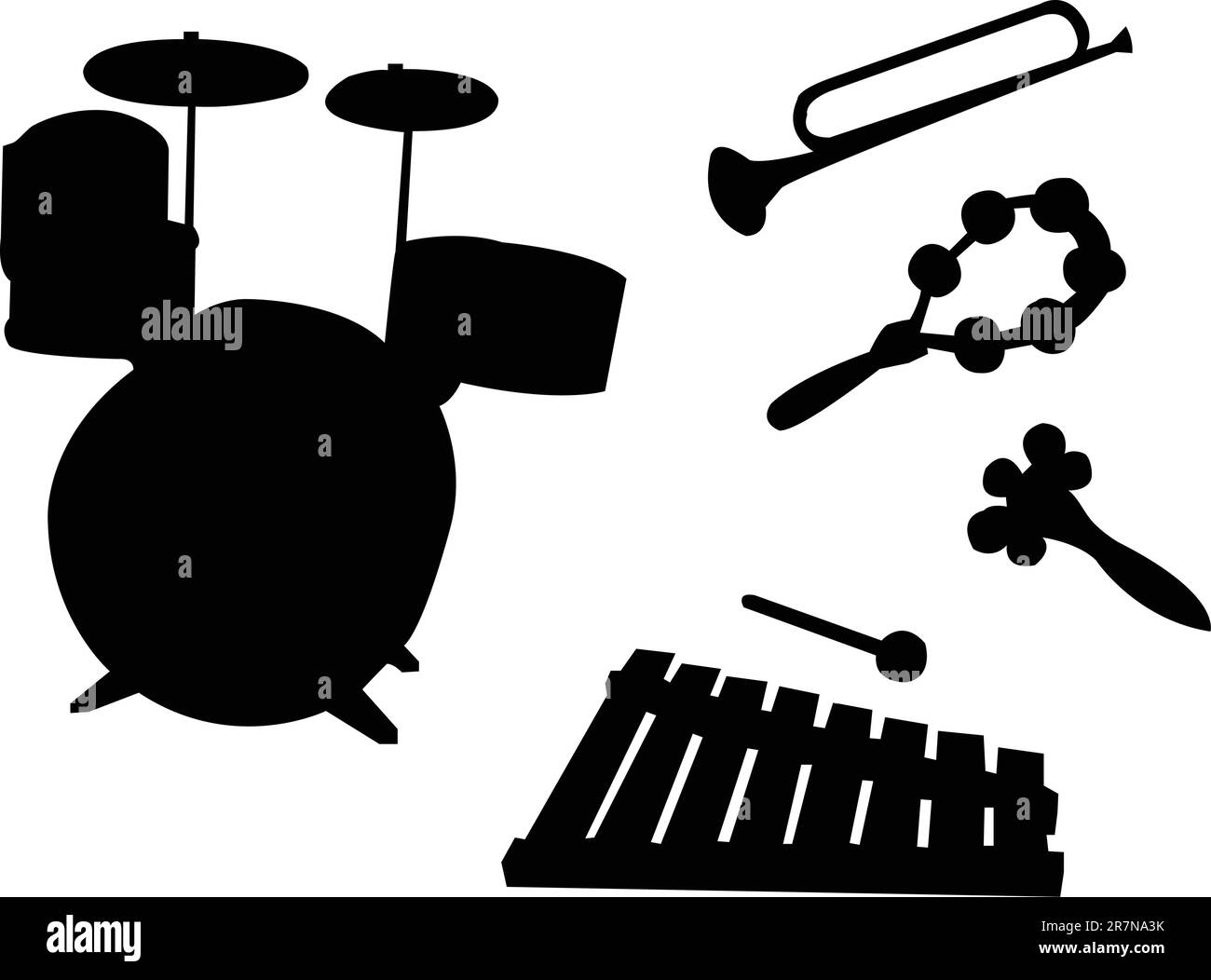 music instruments for kids silhouette - vector Stock Vector Image & Art ...