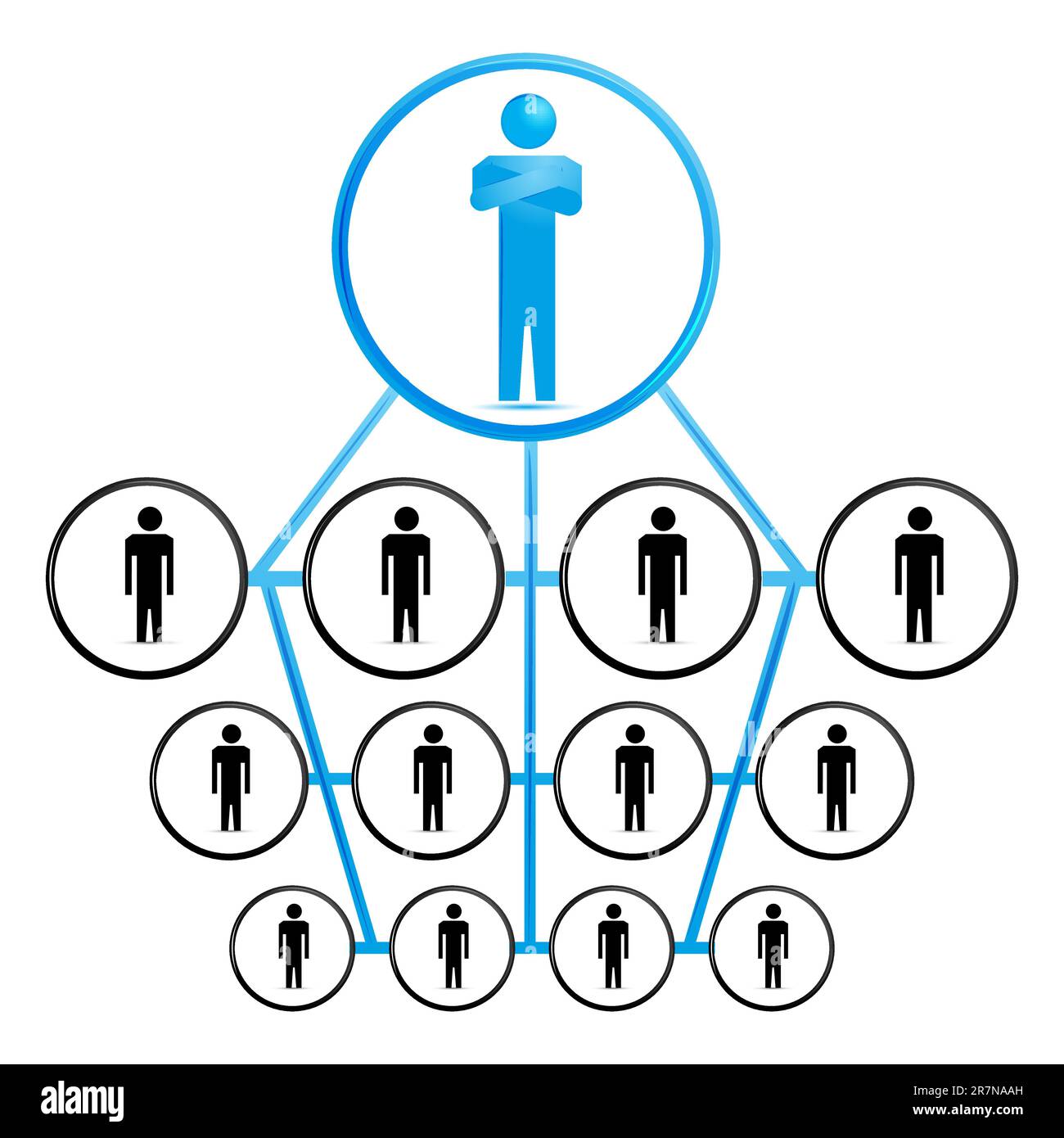 illustration of organization chart on white background Stock Vector ...