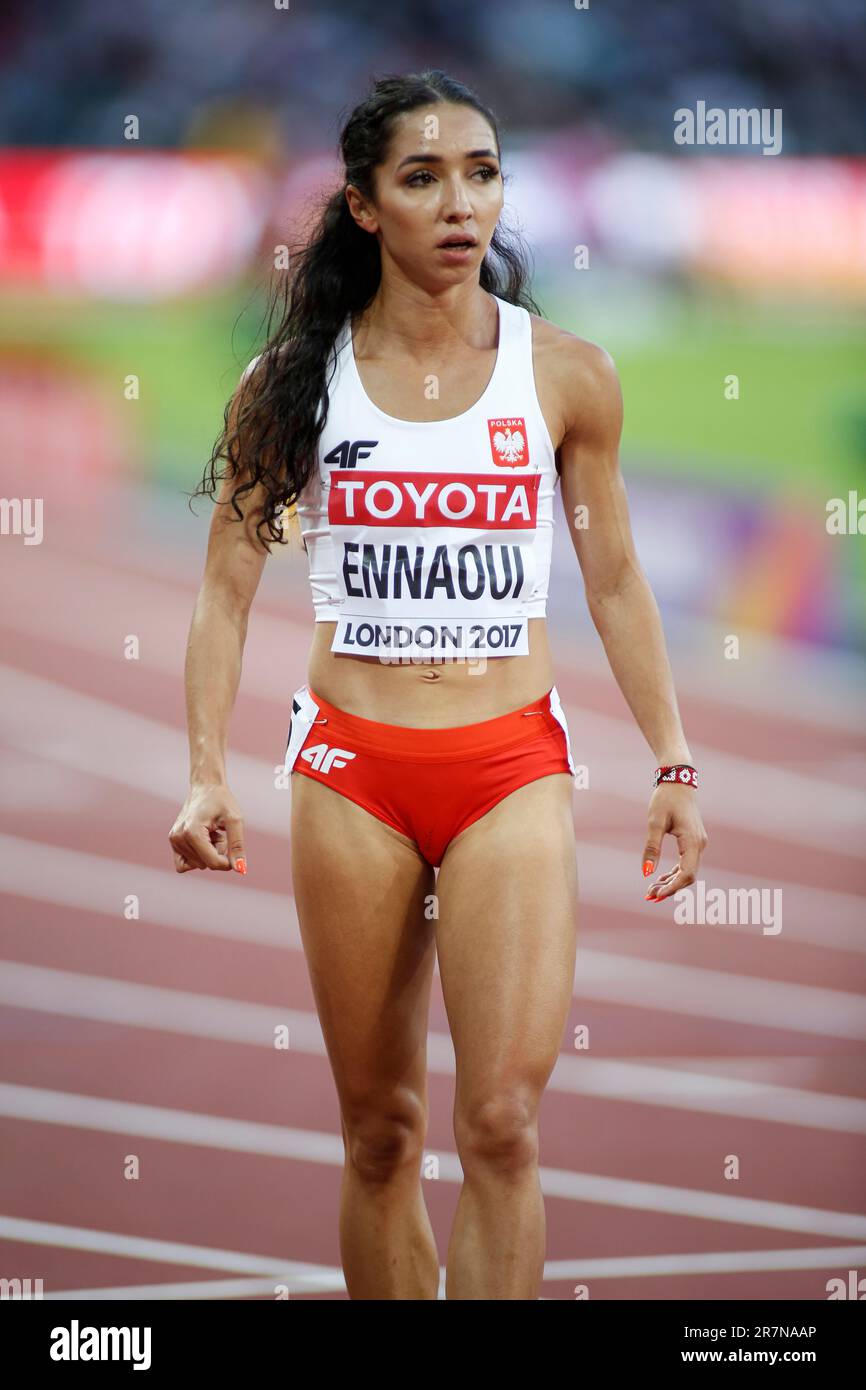 Sofia Ennaoui participating in the 1.500 m at the World Athletics Championships London 2017 ...