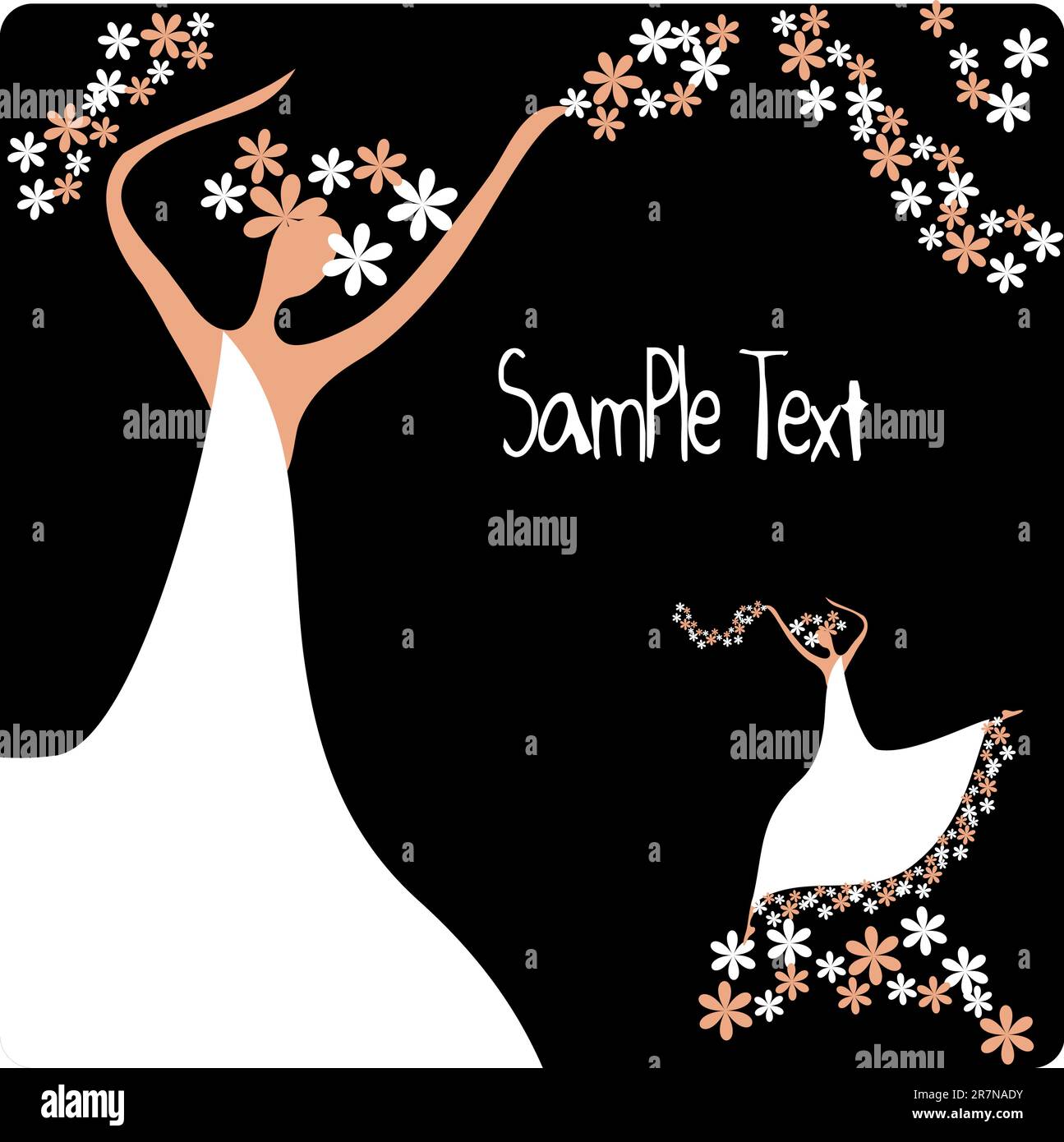 Beautiful brunette girl dancing Stock Vector Images - Alamy