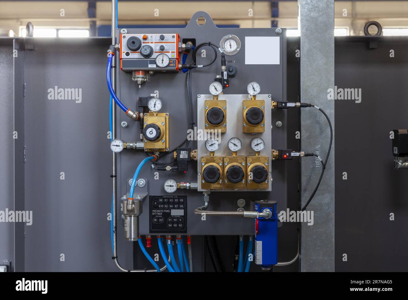 pneumatic control system on the machine, close up Stock Photo - Alamy