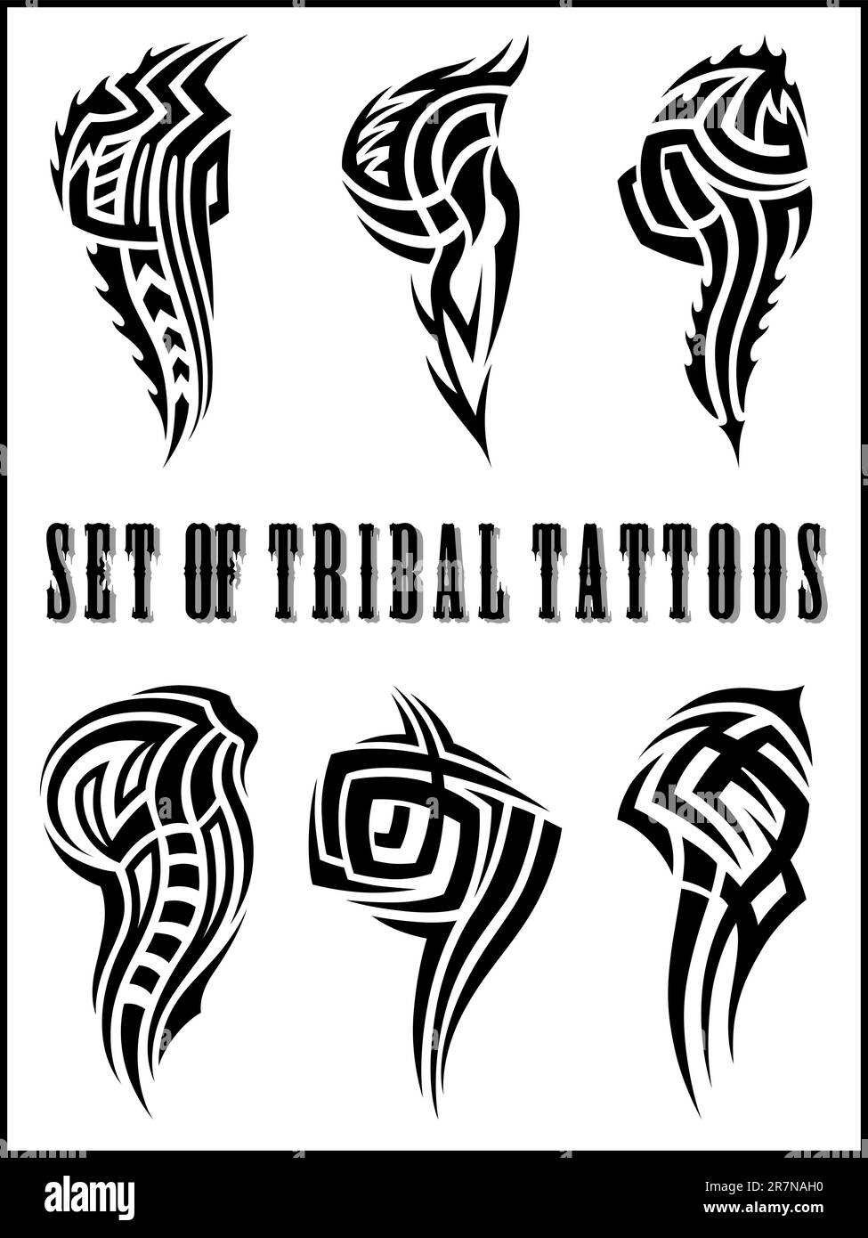 Set of tribal tattoo including Stock Vector Image & Art - Alamy