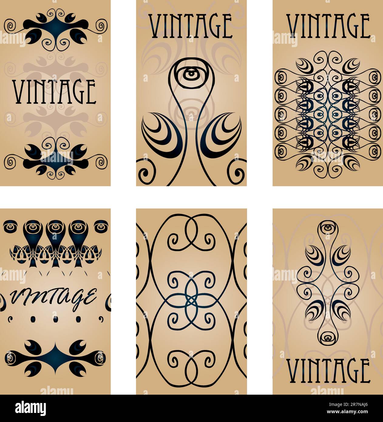 Vintage elements cards templates set. To see similar Stock Vector Image ...