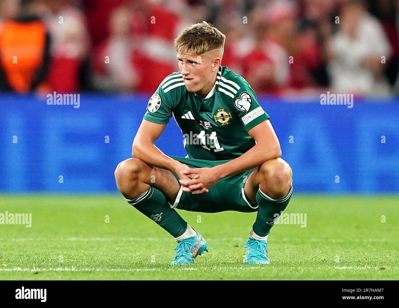 Northern Ireland's Callum Marshall looks dejected following defeat in ...