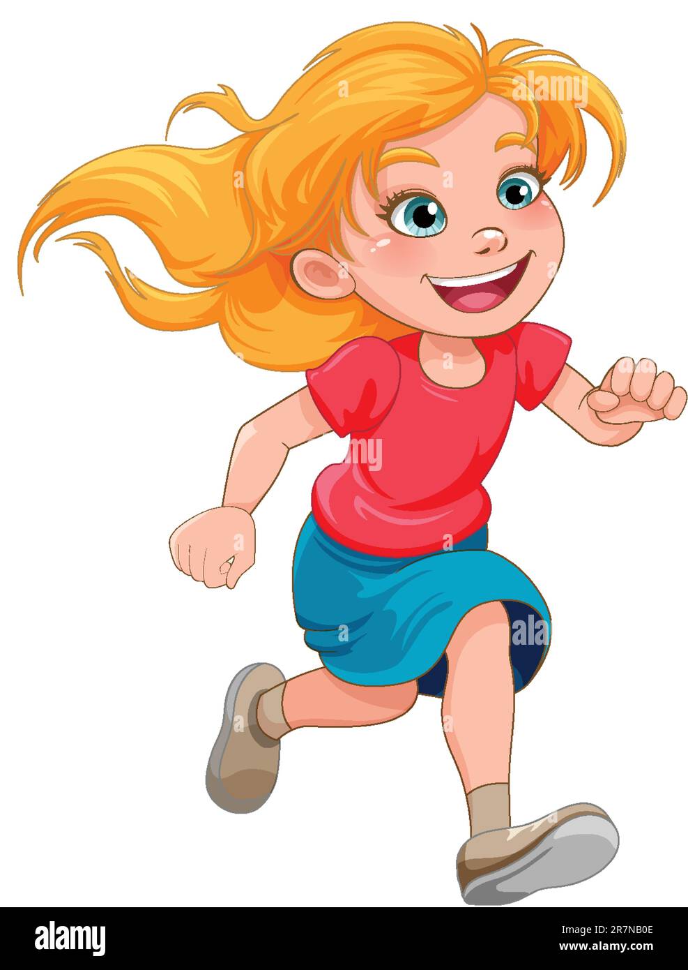Running girl cartoon character illustration Stock Vector Image & Art ...