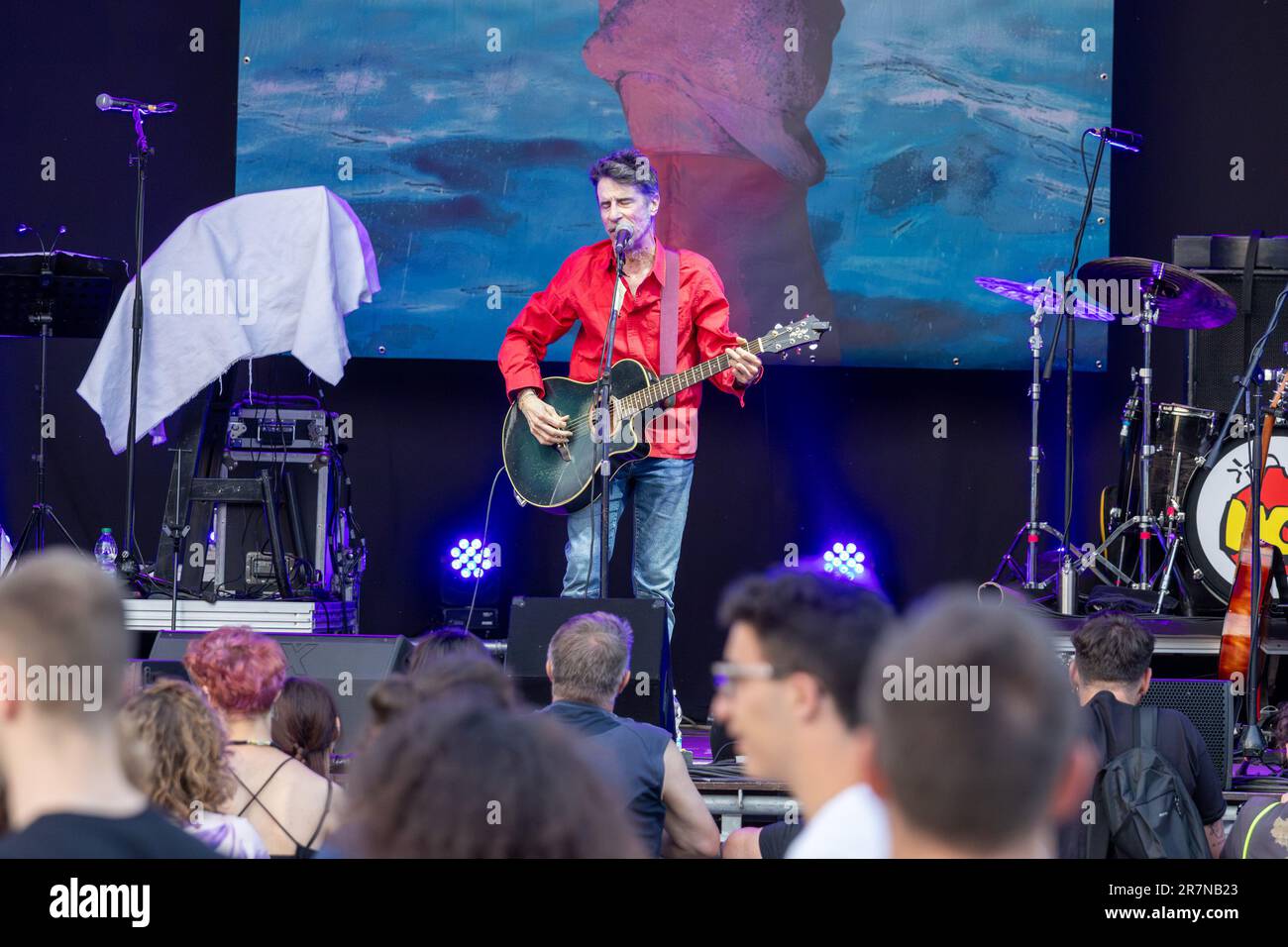 Bergamo, Italy. 16th June, 2023. Modena City Ramblers, Carlo Skizzo ...