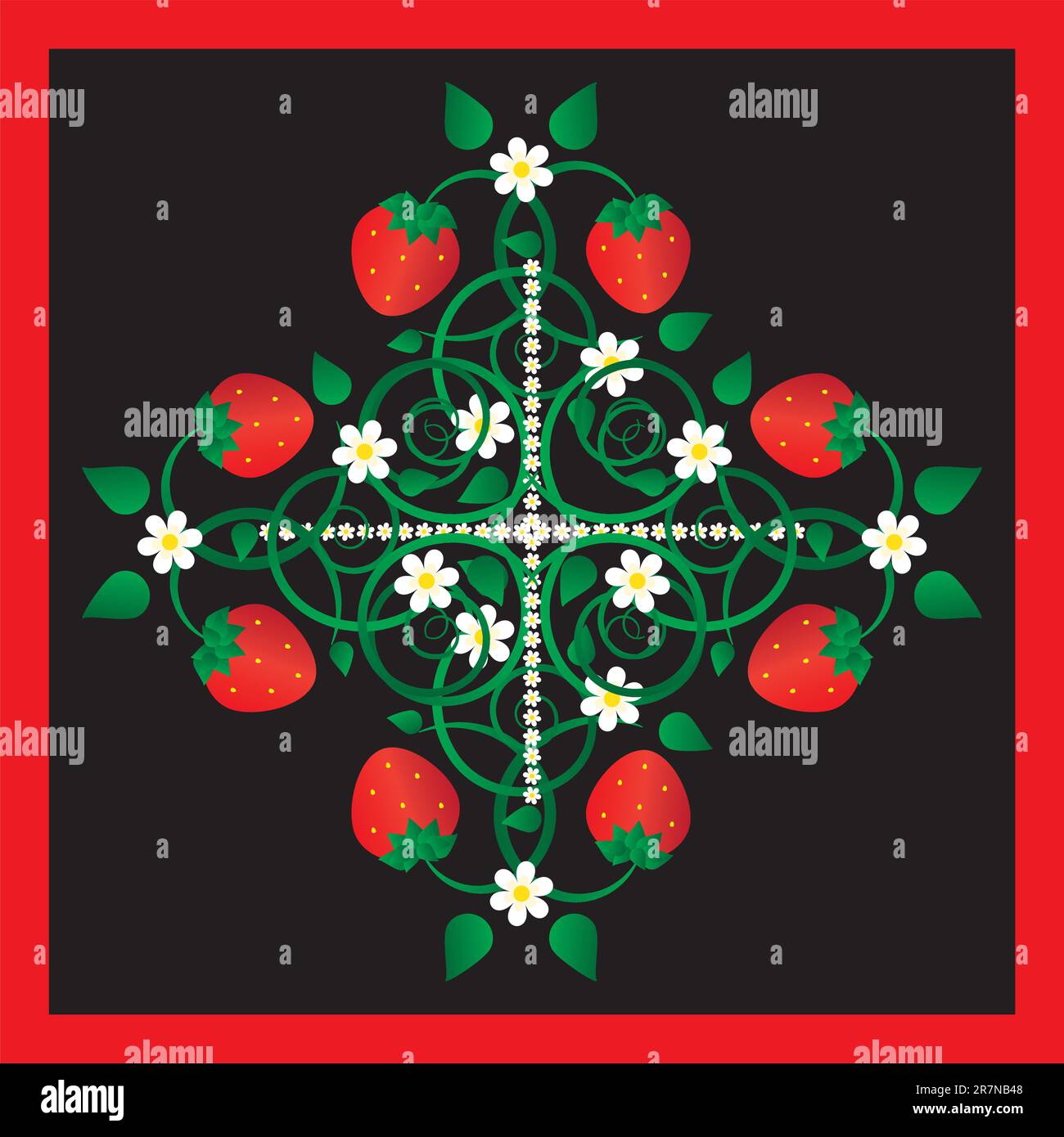 Strawberry sheet Stock Vector Images - Alamy