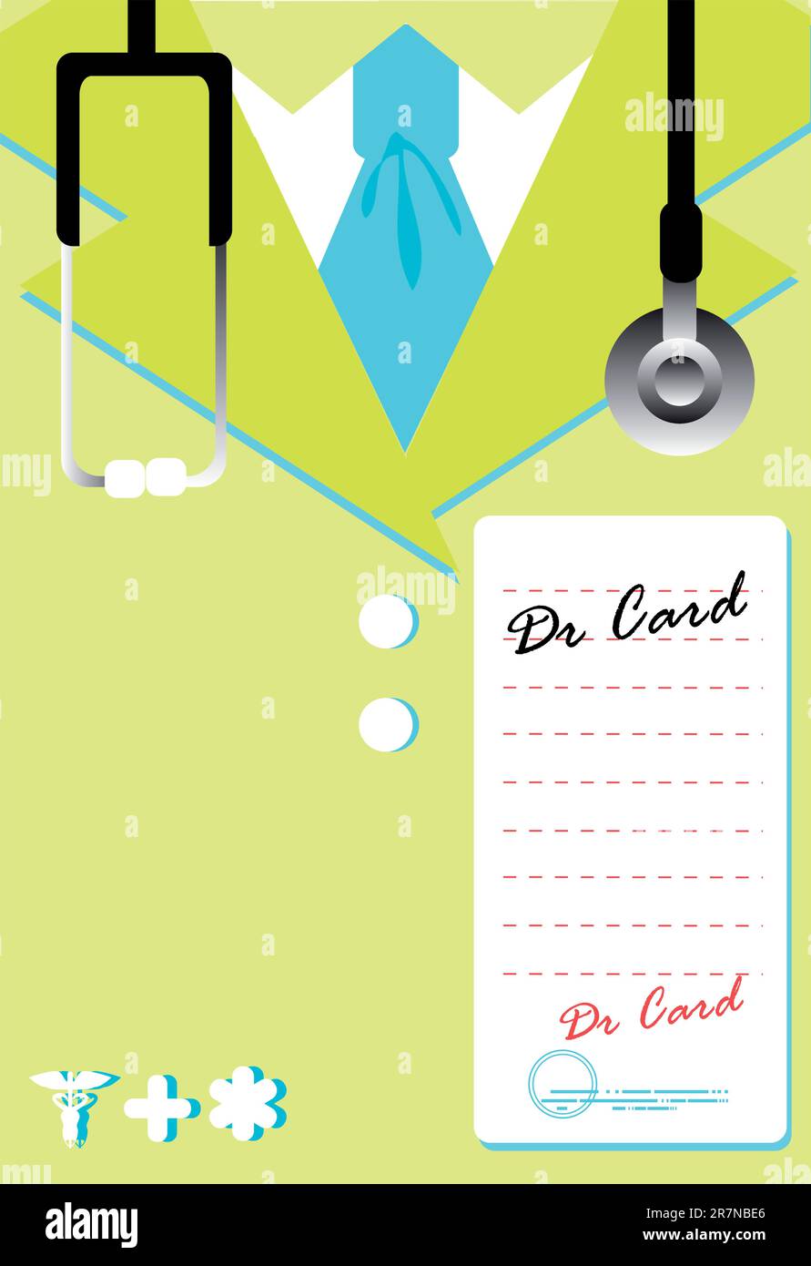 Vector card Close up of a doctors lab coat uniform Stock Vector Image ...