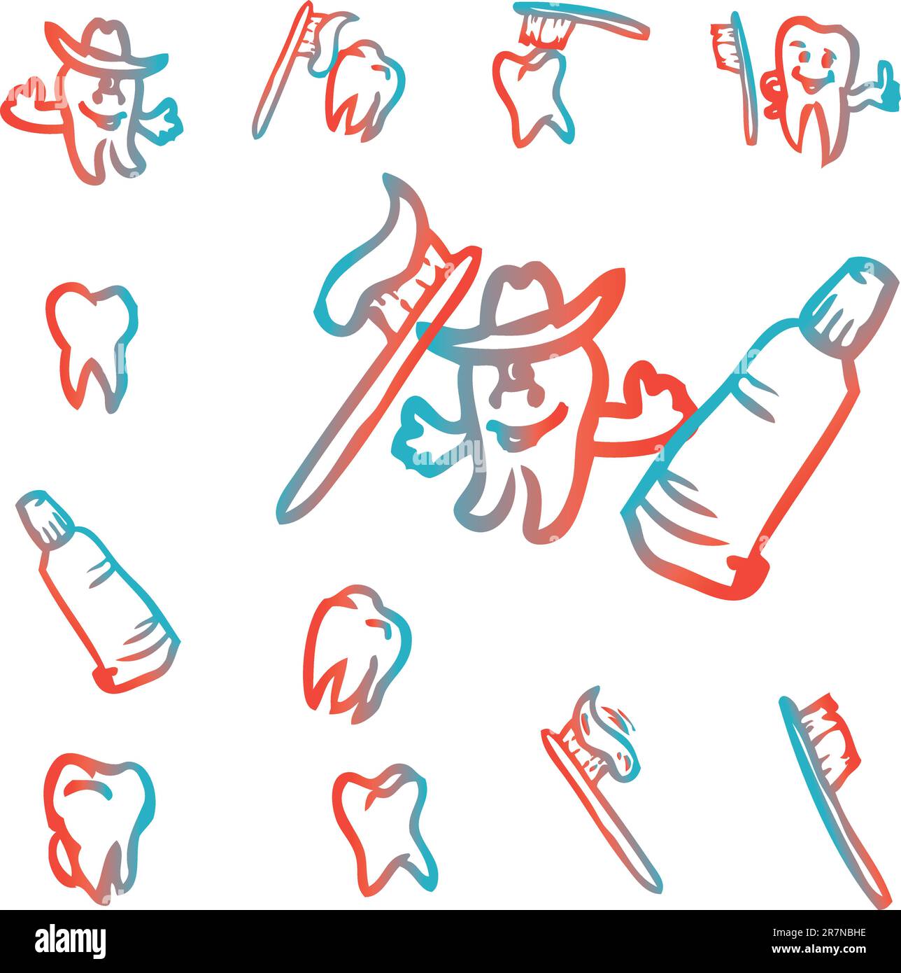 set of abstract teeth vector illustration symbol Stock Vector Image ...