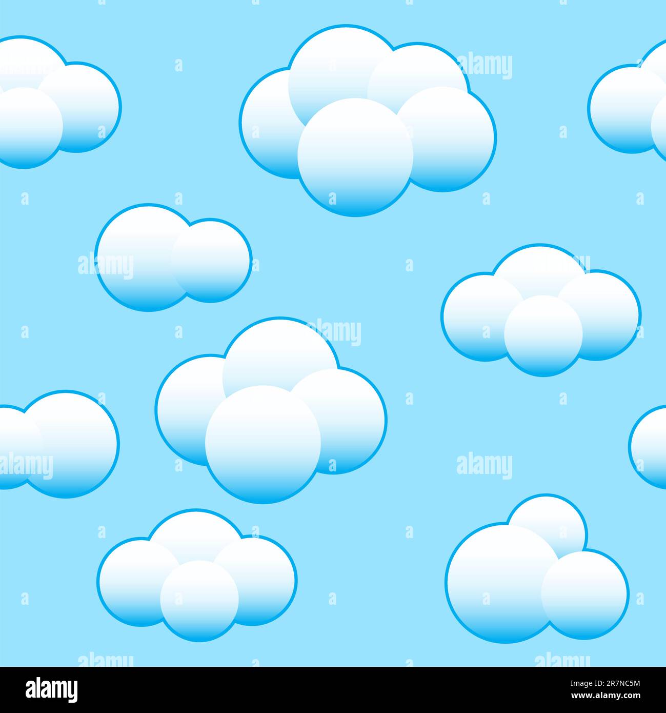 Abstract light blue sky background with white clouds. Seamless pattern ...