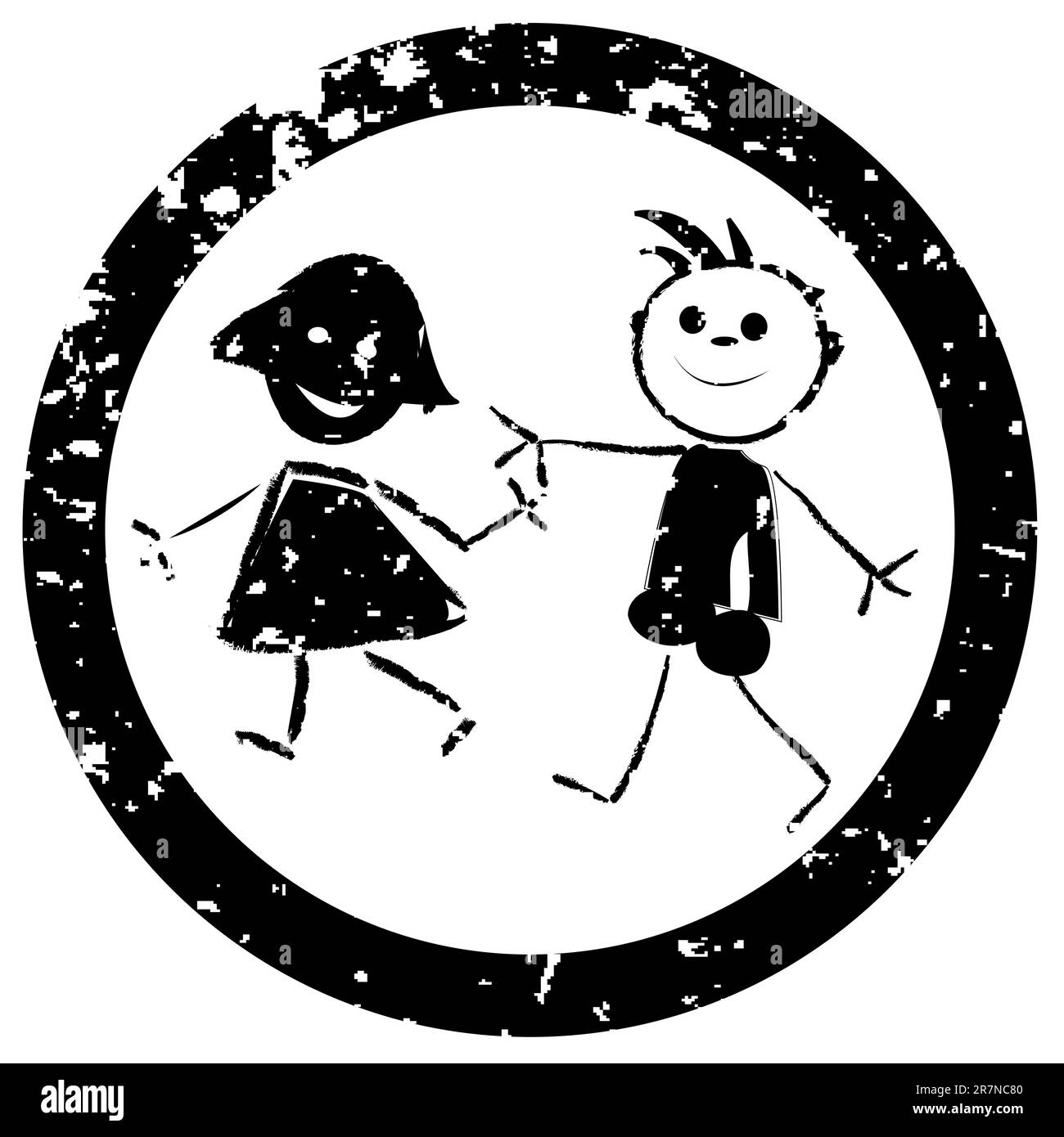 Beautiful kids stamp, vector art illustration; more stamps in my ...