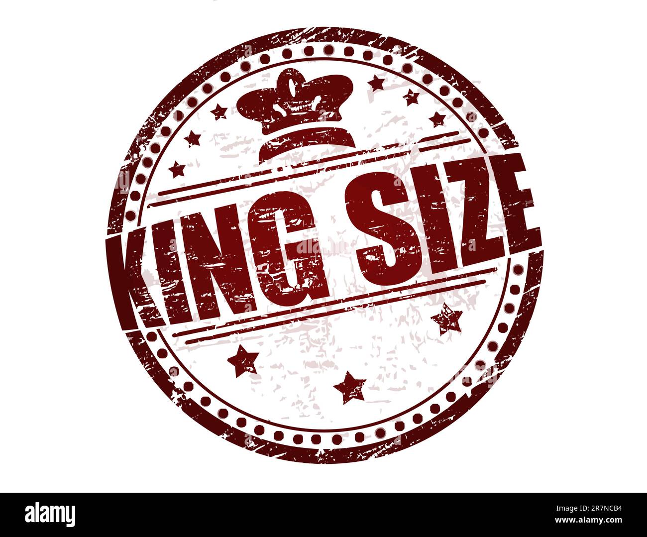 Grunge rubber stamp with stars, crown and the text King Size written ...