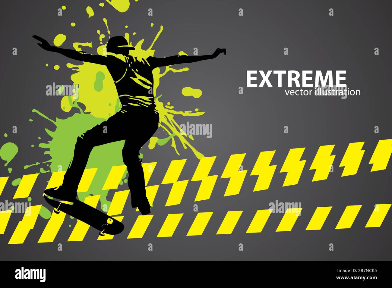 illustration of a skater on white black background Stock Vector Image ...