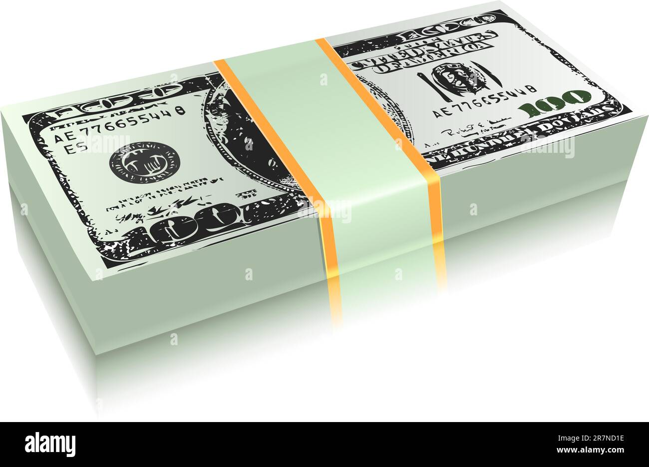 Bundle of dollar money bill. Illustration isolated on white background ...