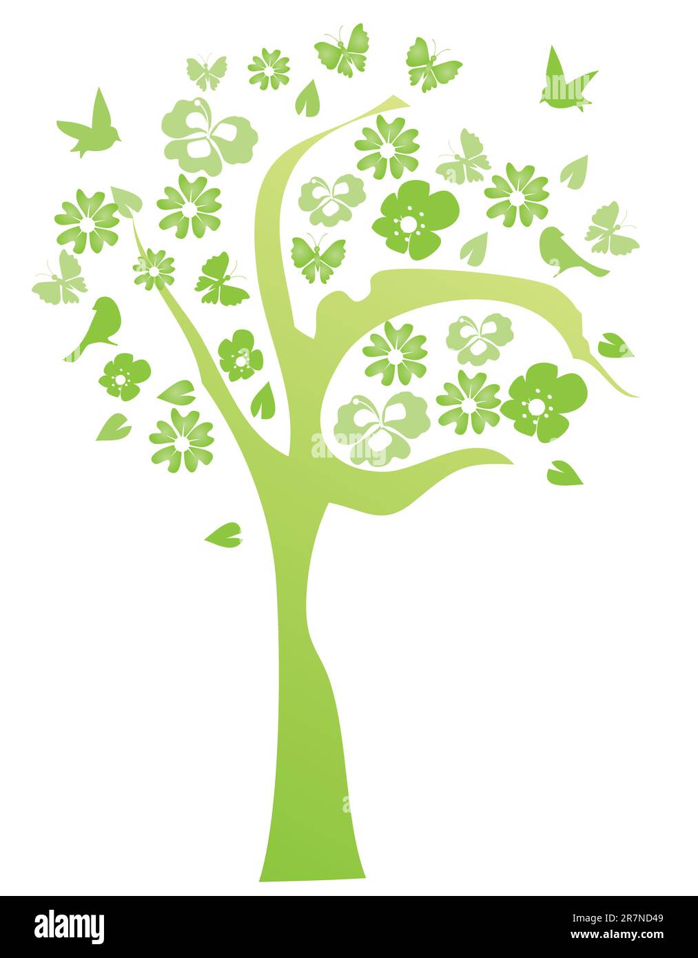 vector illustration of floral tree Stock Vector Image & Art - Alamy