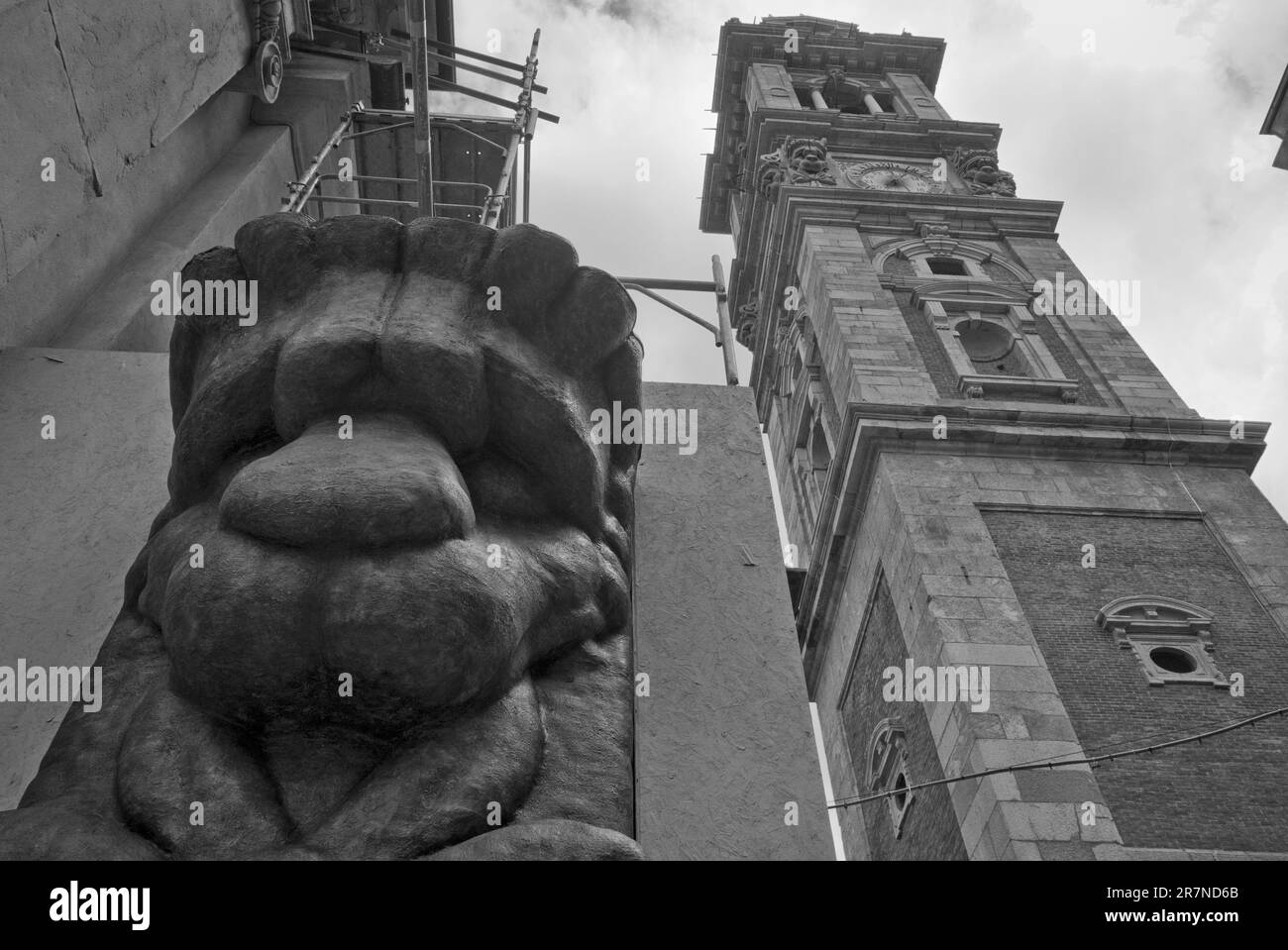 Ancient bell tower san Black and White Stock Photos & Images - Alamy