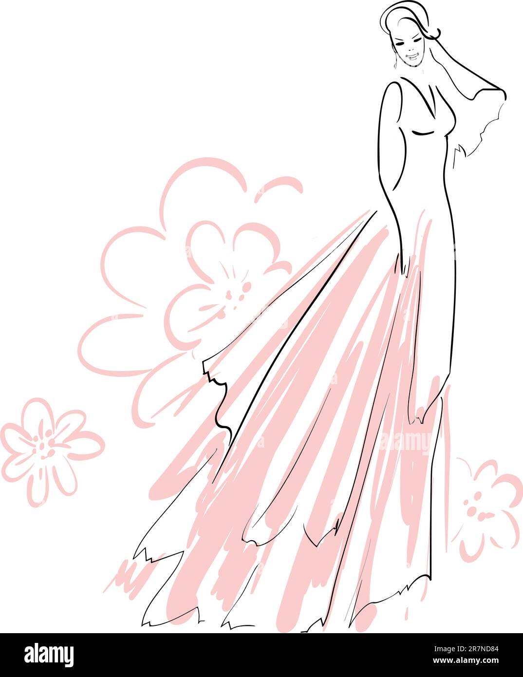 Vector illustration of Beautiful Bride Smiling Stock Vector Image & Art ...