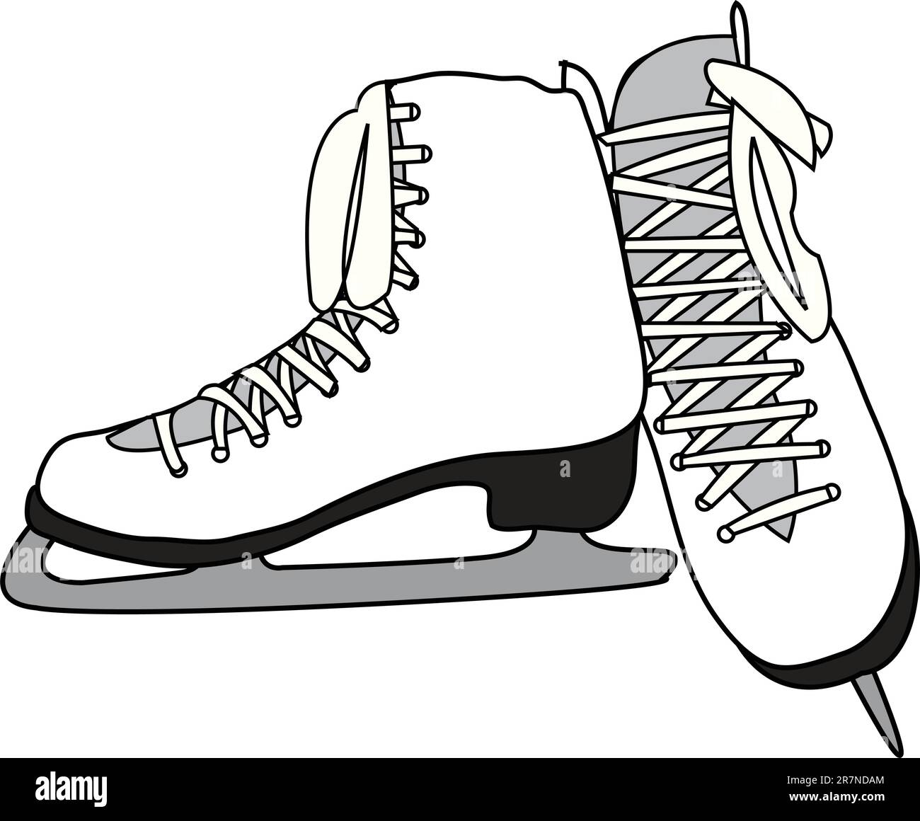 White Pair of Figure Skates Stock Vector Image & Art - Alamy