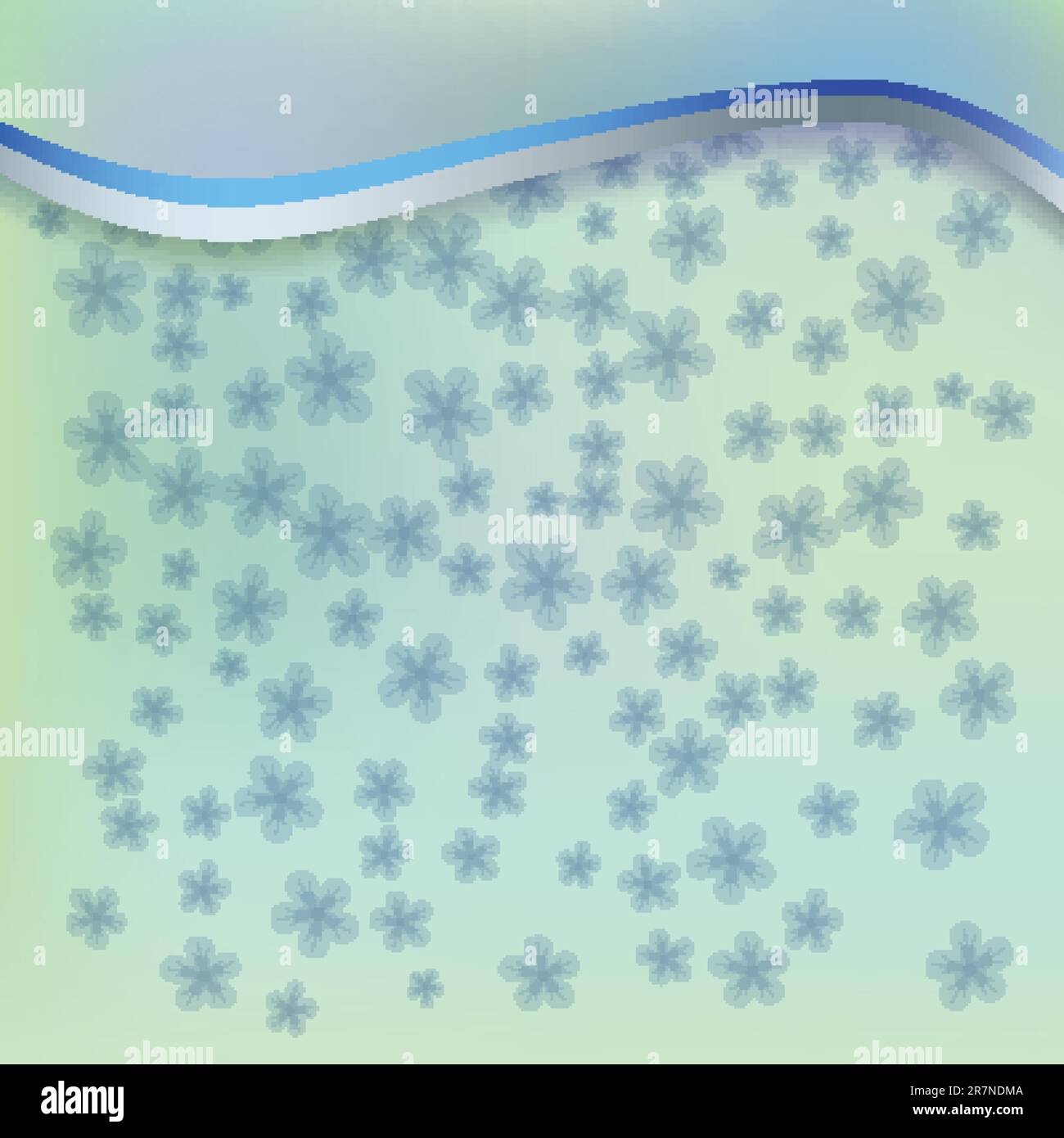 abstract floral background with small flowers and wave Stock Vector ...