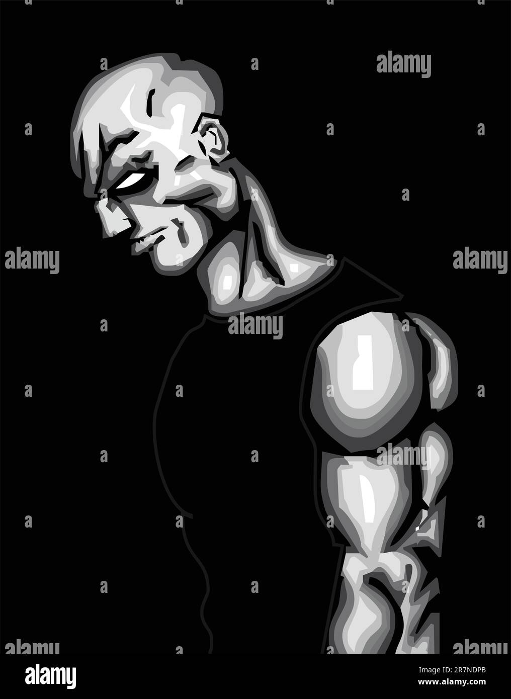 Muscle power man Black and White Stock Photos & Images - Alamy