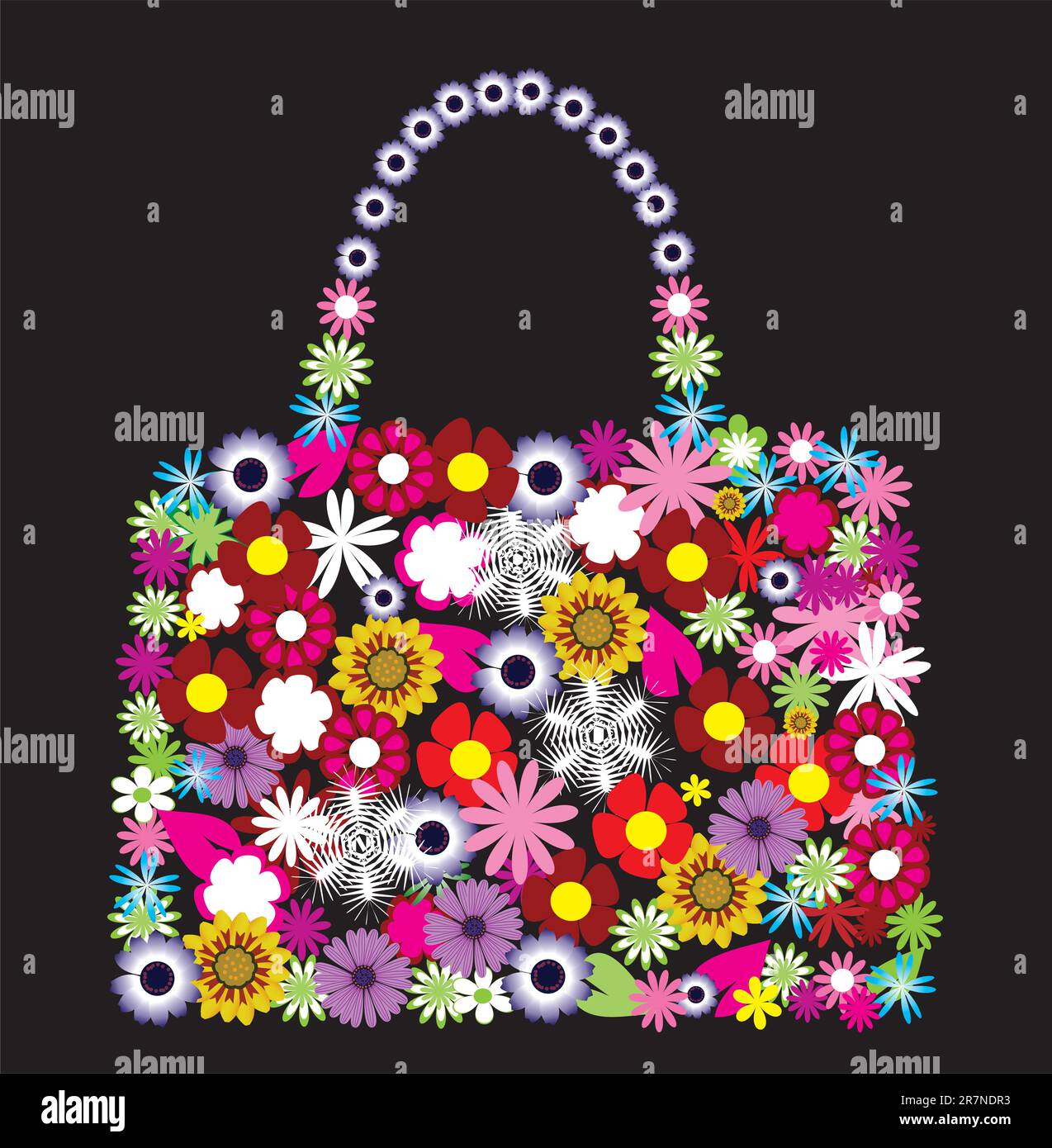 vector illustration of a floral bag Stock Vector Image & Art - Alamy