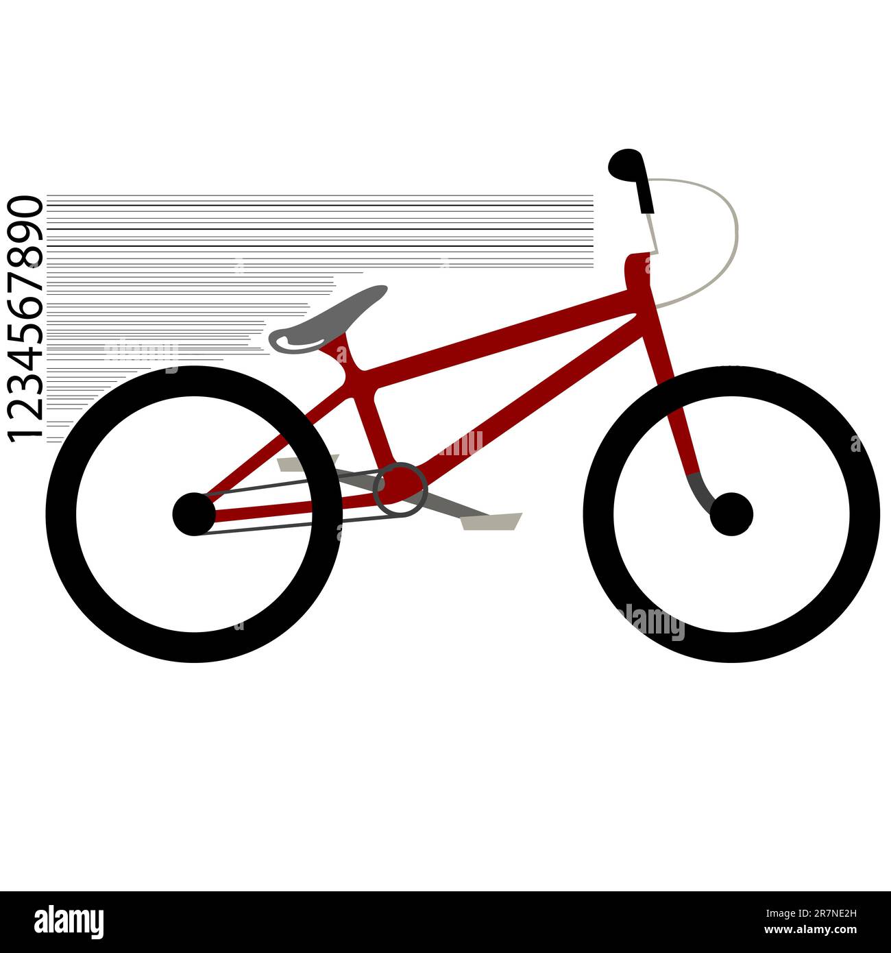 bicycle moving and bar code against white background, abstract vector ... bicycle moving and bar code against white background, abstract vector ...