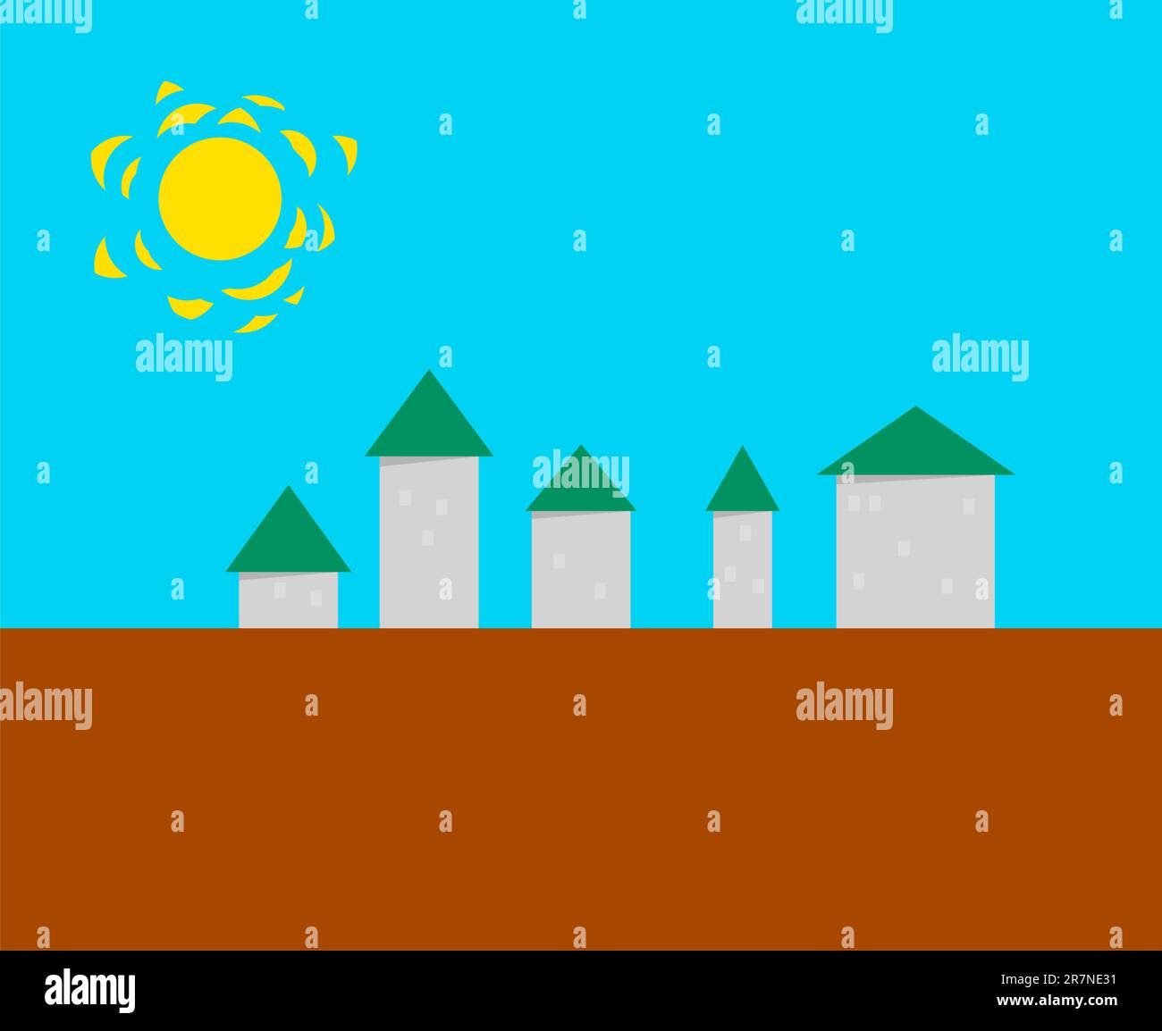 Stylized small town - simple vector illustration eps8 Stock Vector ...