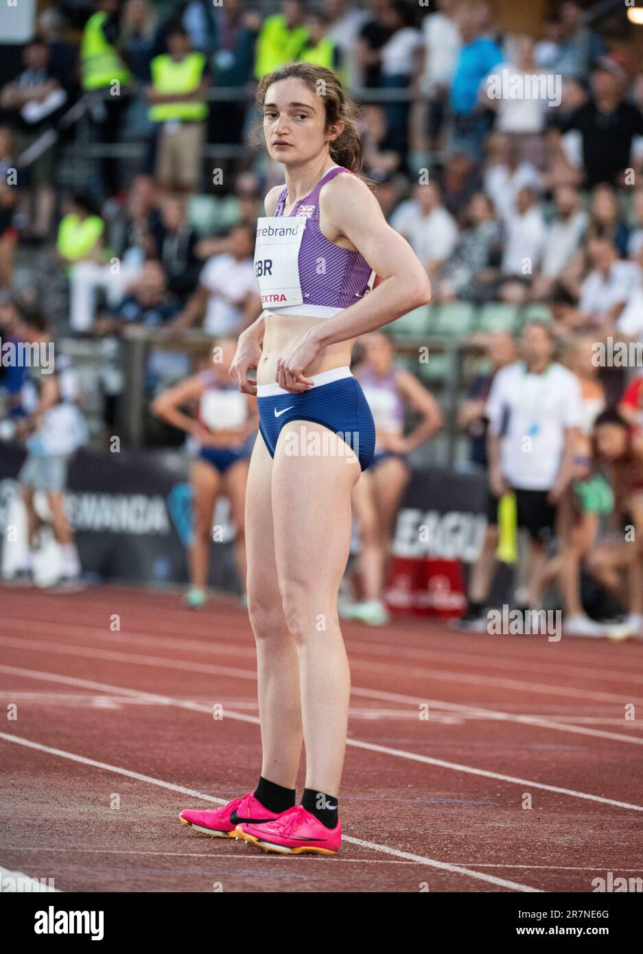 Nicole Kendall of GB & NI competing in the women’s 4x400m relay at the ...
