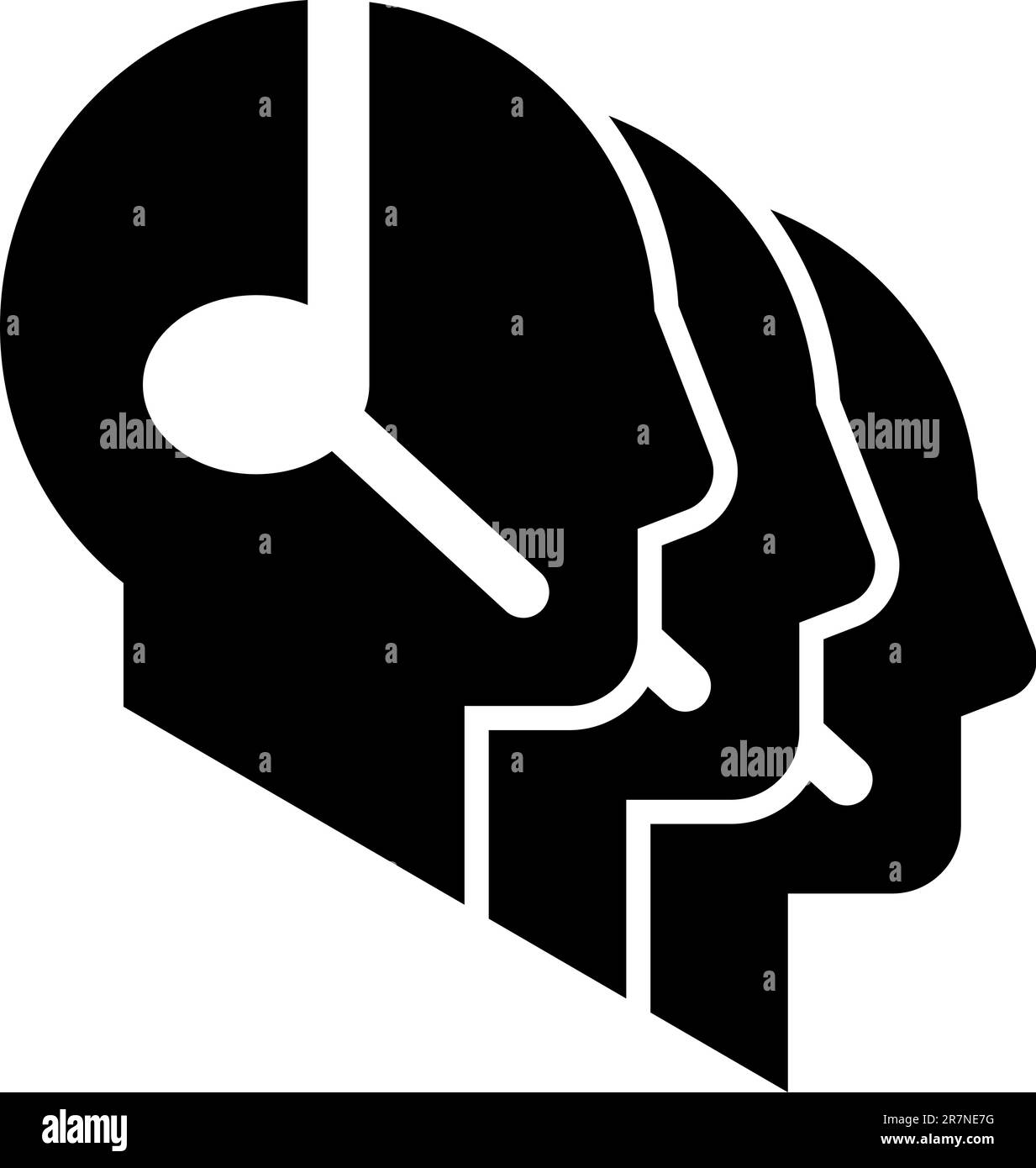 Three head profile silhouettes with headsets Stock Vector Image & Art ...